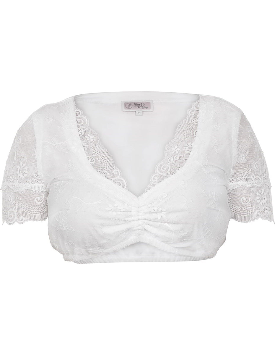 White Lace Dirndl Blouse - plus size dirndl blouse – Rare Dirndl